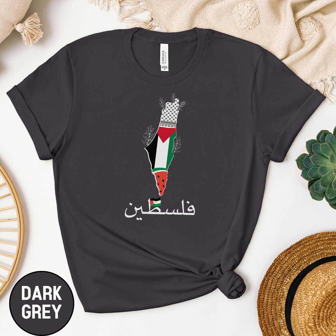 Palestine Shirt, Arabic Calligraphy Palestine T-shirt, Watermelon ...