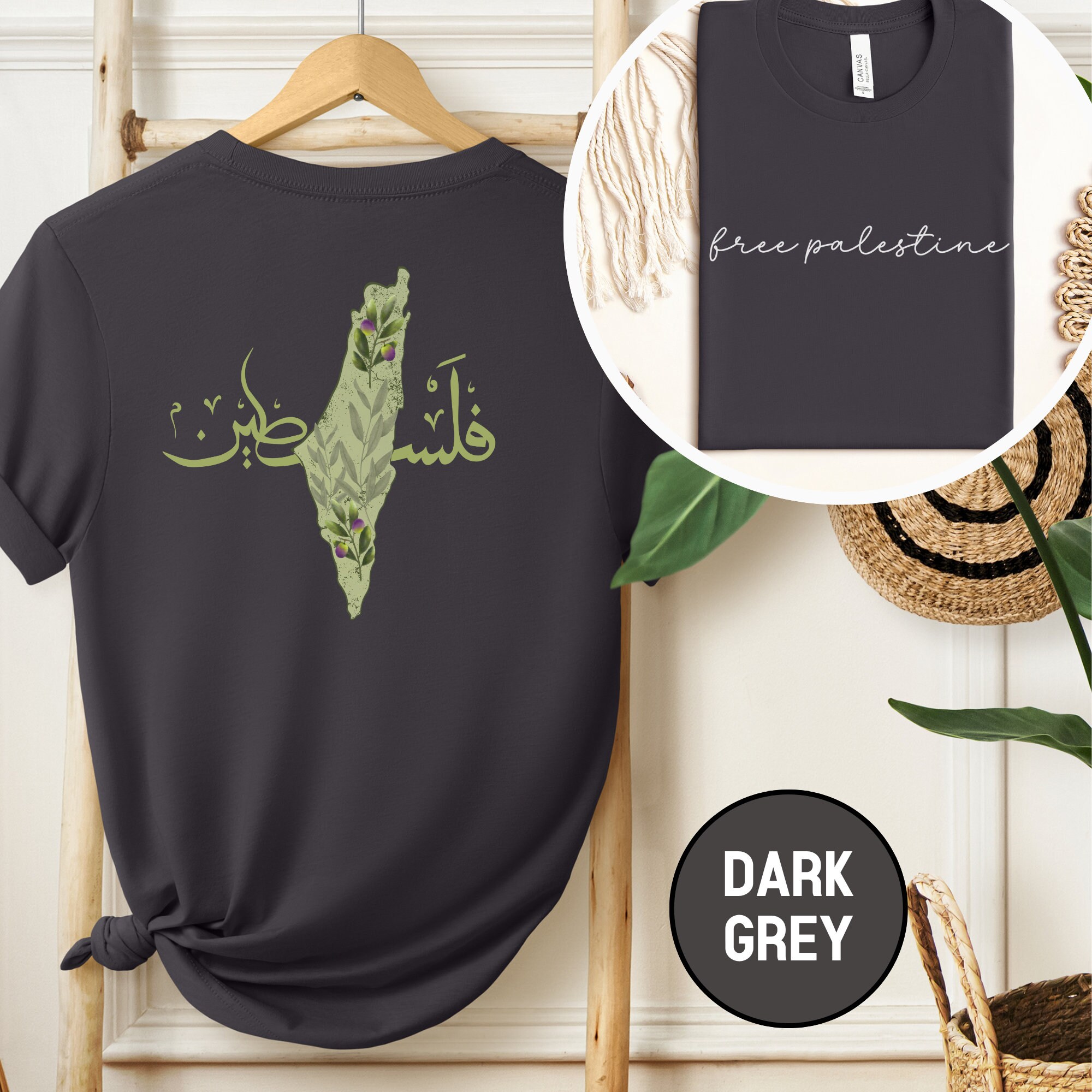 Free Palestine Olive Map Shirt, Arabic Calligraphy Palestine T-shirt ...