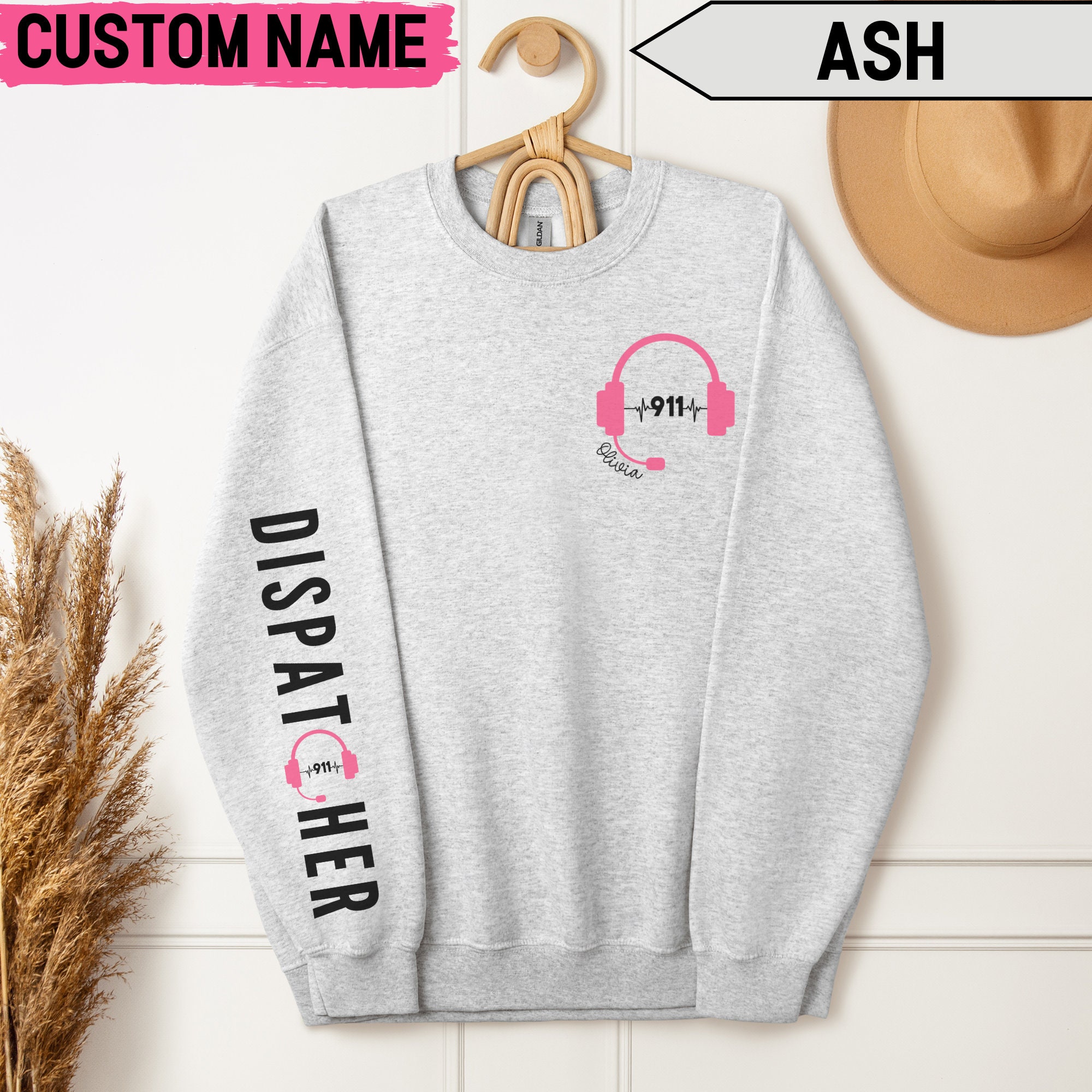 Custom 911 Dispatcher Sweatshirt, Personalized 911 Dispatcher Sweater ...
