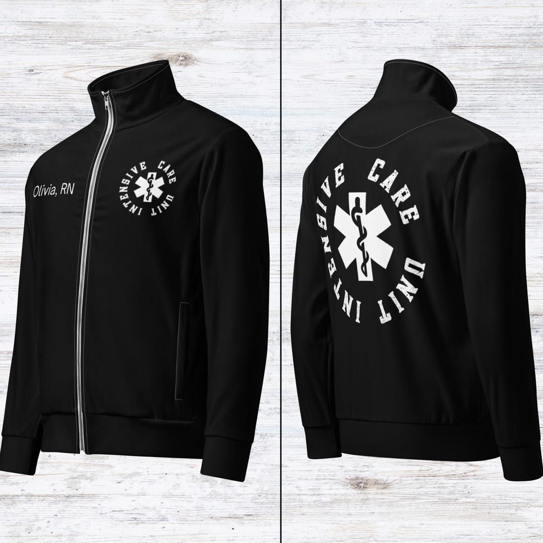 Personalized ICU Nurse Jacket, Custom Intensive Care Unit Fleece Jacket ...