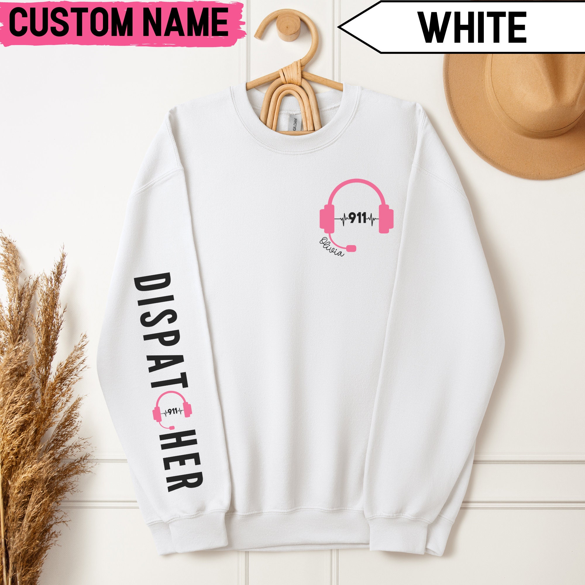 Custom 911 Dispatcher Sweatshirt, Personalized 911 Dispatcher Sweater ...
