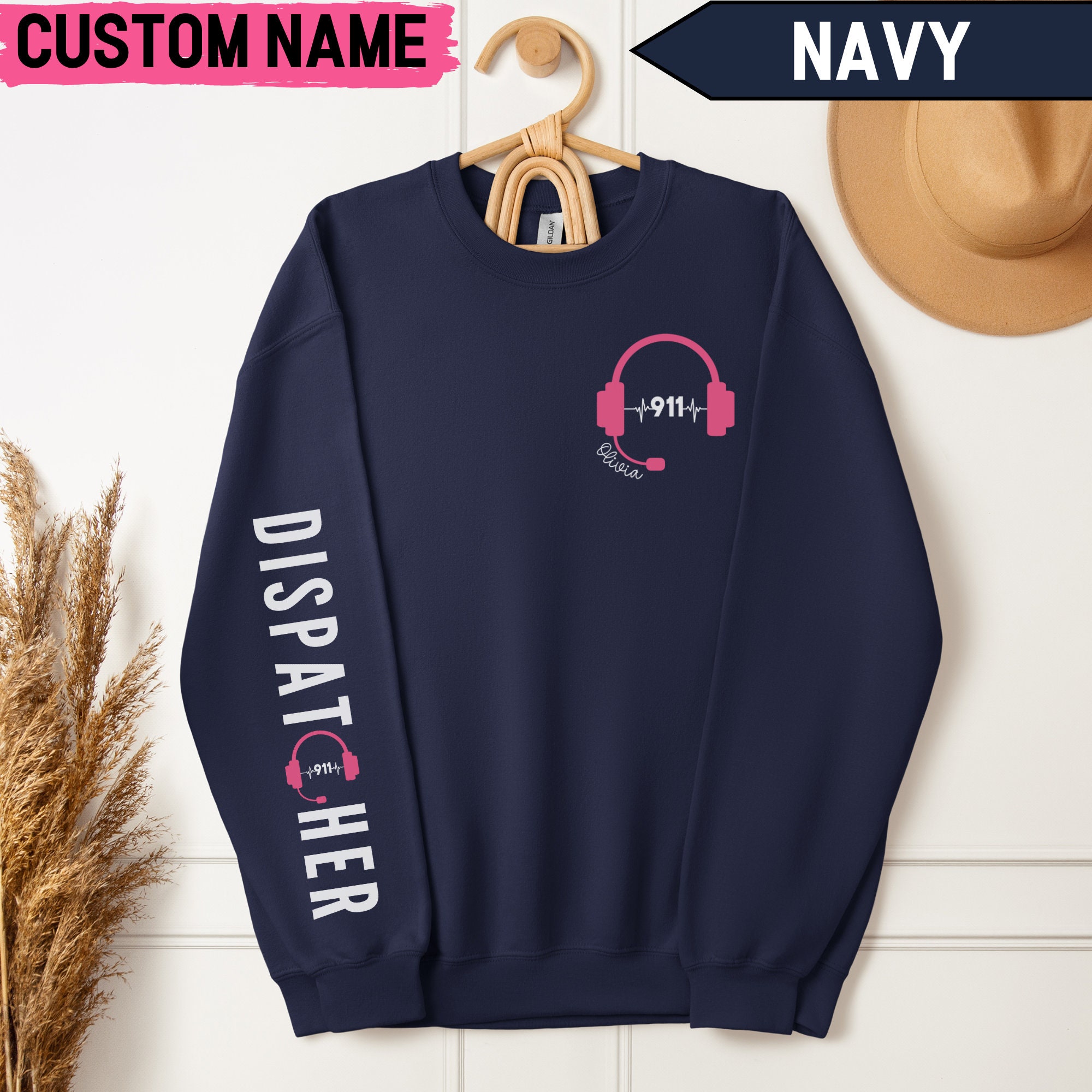 Custom 911 Dispatcher Sweatshirt, Personalized 911 Dispatcher Sweater ...