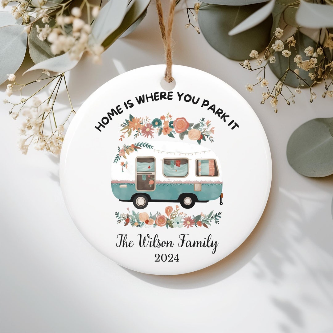 Personalized Camper Van Ornament, Camper Couple Family Ornament, Van ...