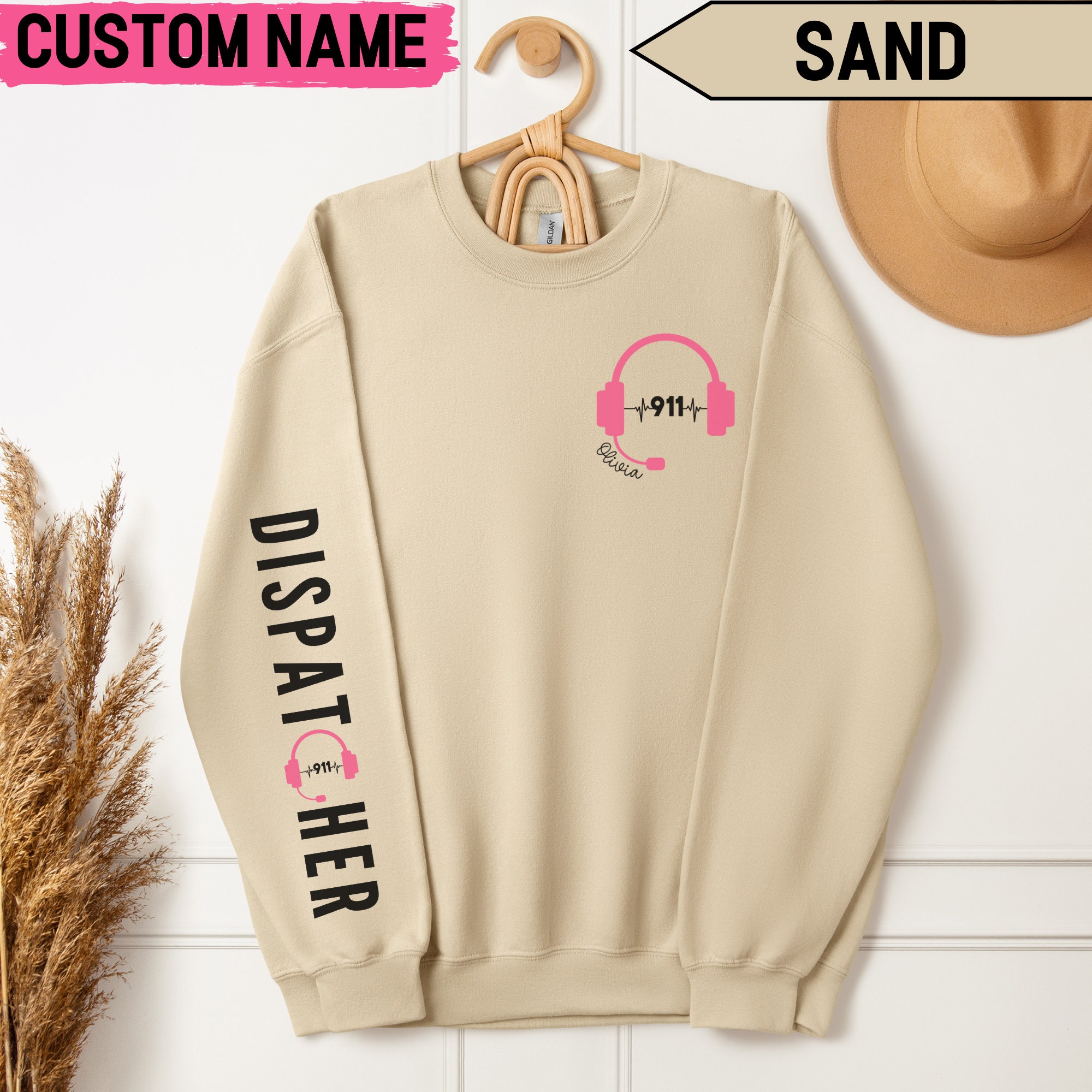 Custom 911 Dispatcher Sweatshirt, Personalized 911 Dispatcher Sweater ...