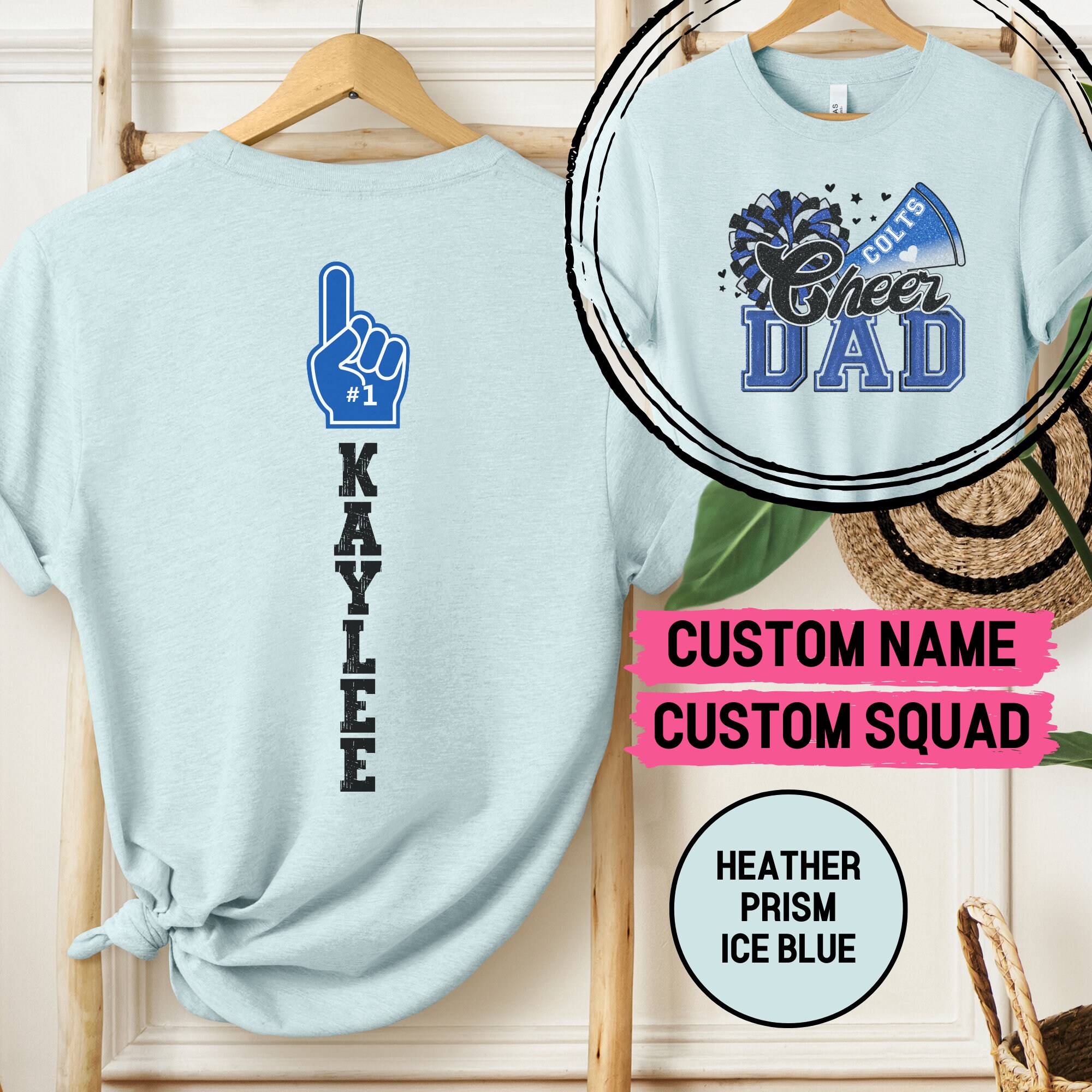 Cheer Dad Shirt, Cheerleading Dadtshirt, Custom Cheer Dada Name, Cheer ...