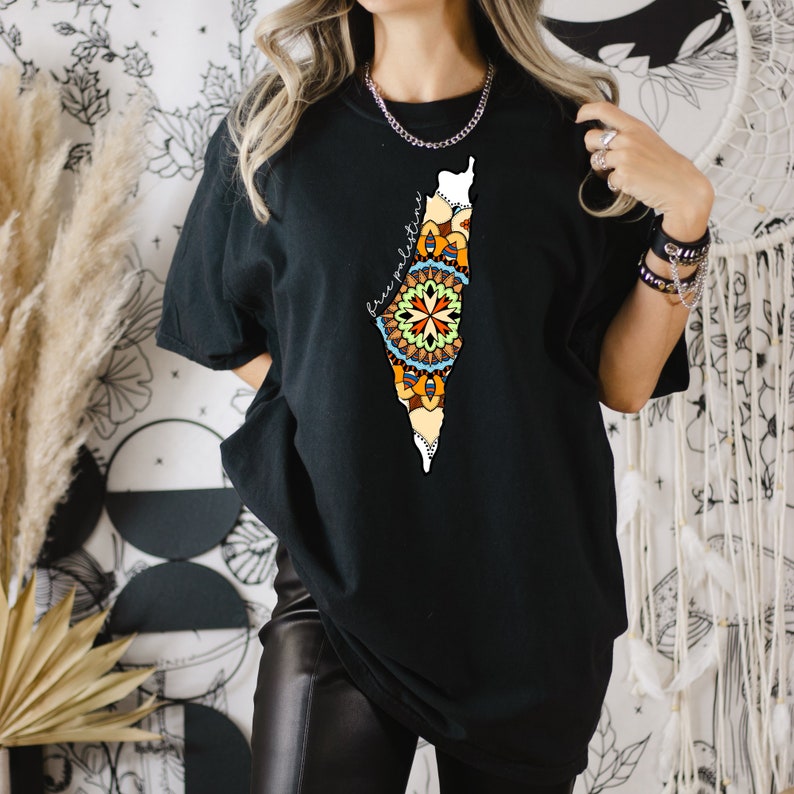 Free Palestine Shirt, Palestine Map Floral Shirt, Palestine ...