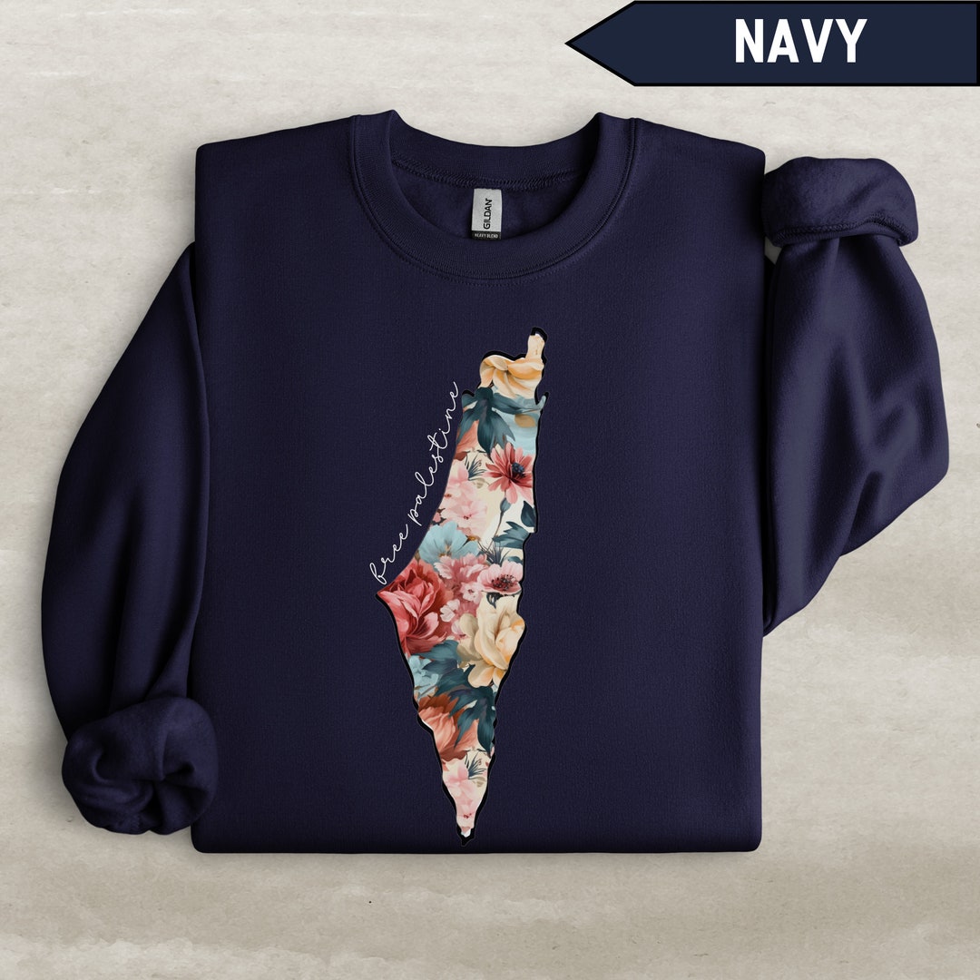 Free Palestine Sweatshirt, Palestine Map Floral Sweater, Palestine ...
