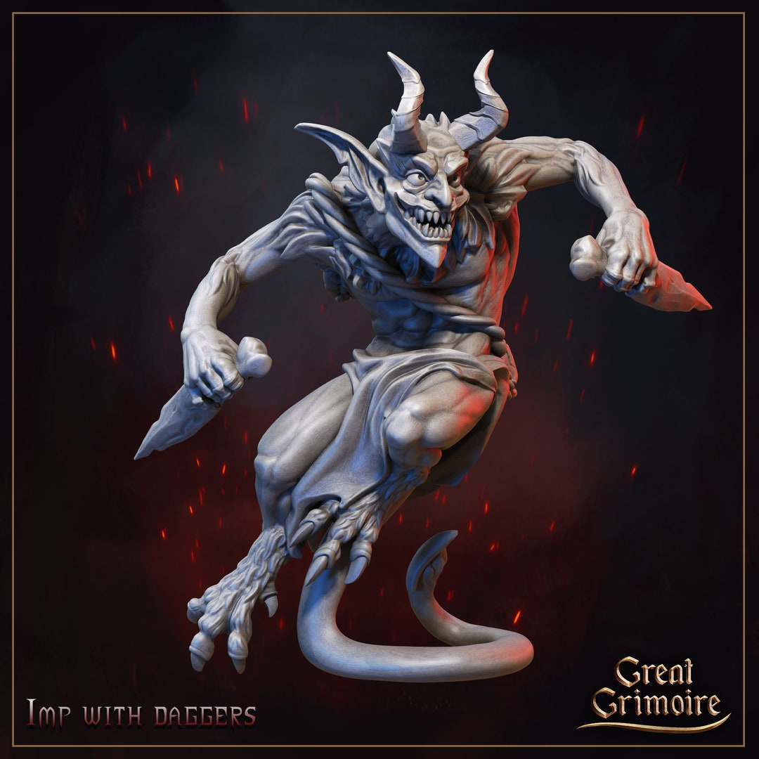 Imp With Daggers Dnd Mini Great Grimoire Mini Dungeons and - Etsy