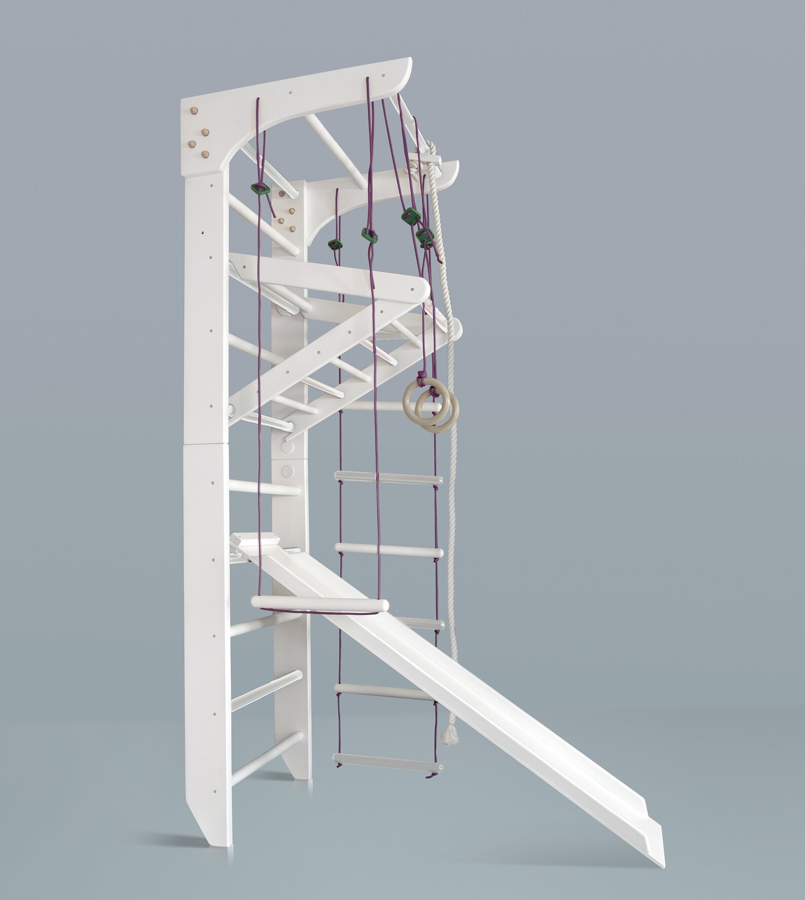 Wooden Wall Bars "kinder-3 White" Gymnastics Bar Swedish Ladder Home ...