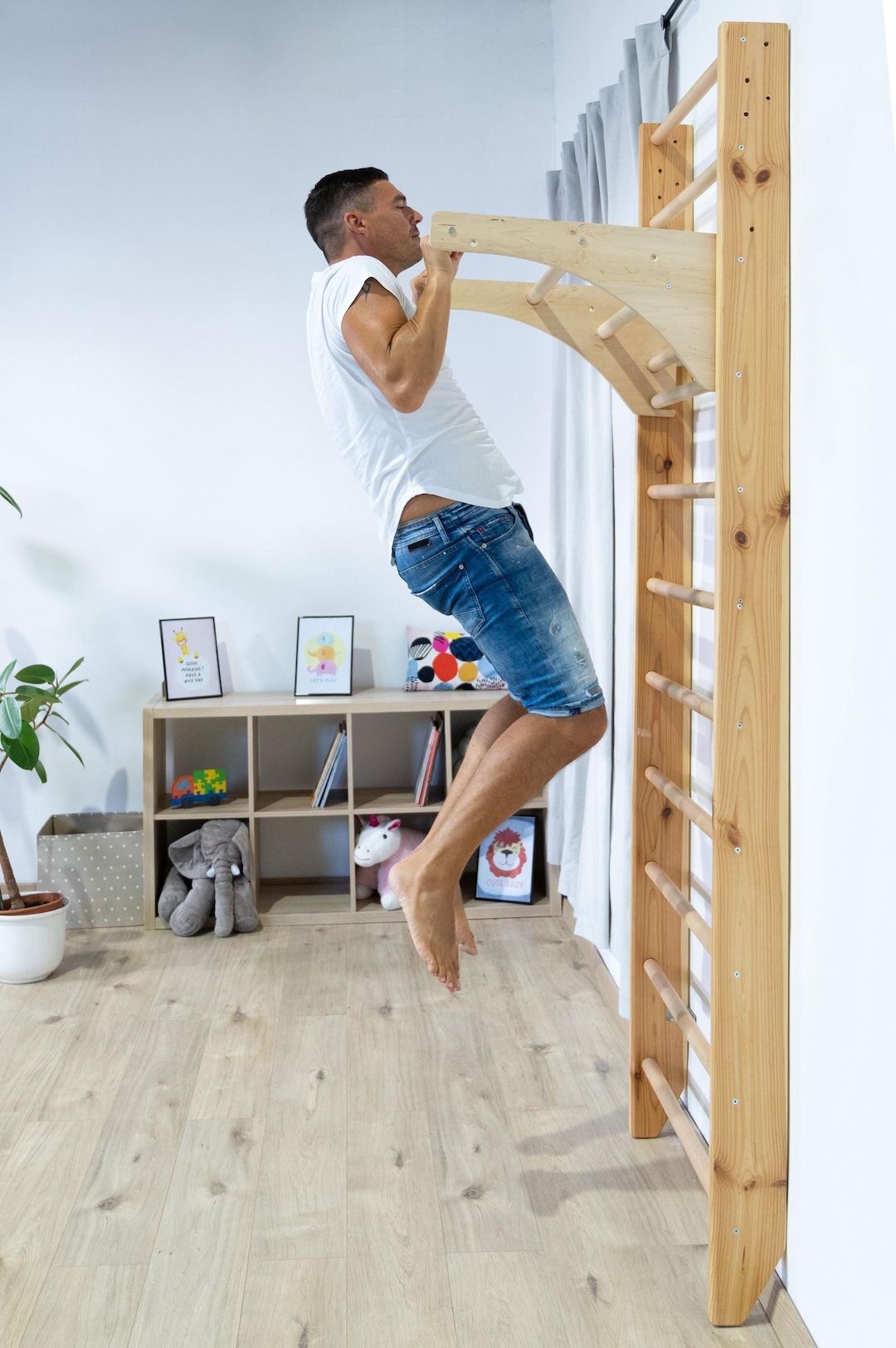 Wooden Wall Bars "kombi-1" Swedish Ladder Home Gym Sport Complex Ladder ...