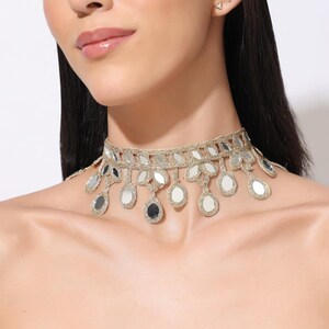 Mirror Choker Necklace Belt Combo: Handmade Boho Festival Jewelry - Etsy