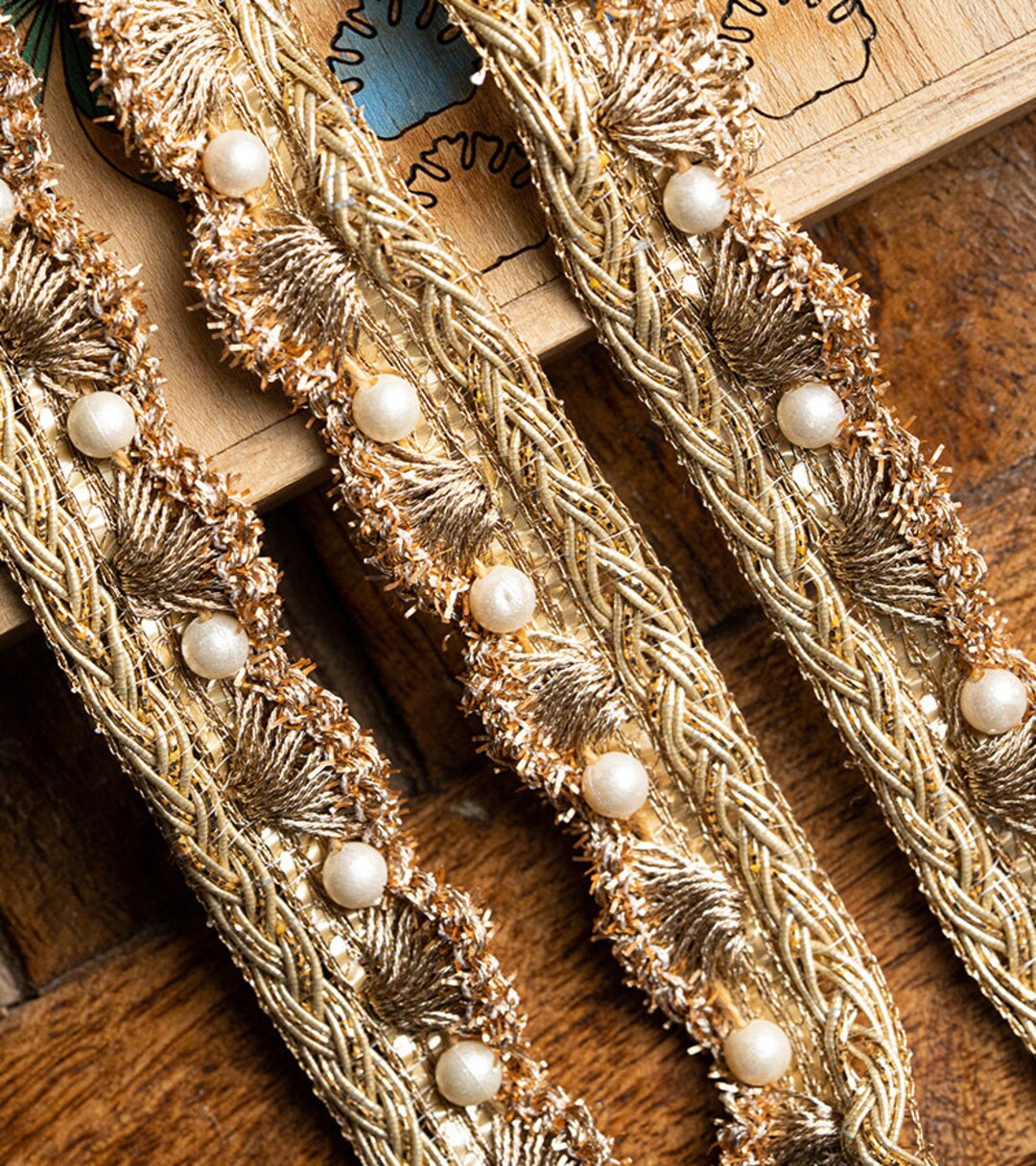 Pearl Bead Scallop Tassel Trim Indian Embroidery Crafting Lace Sew-on ...