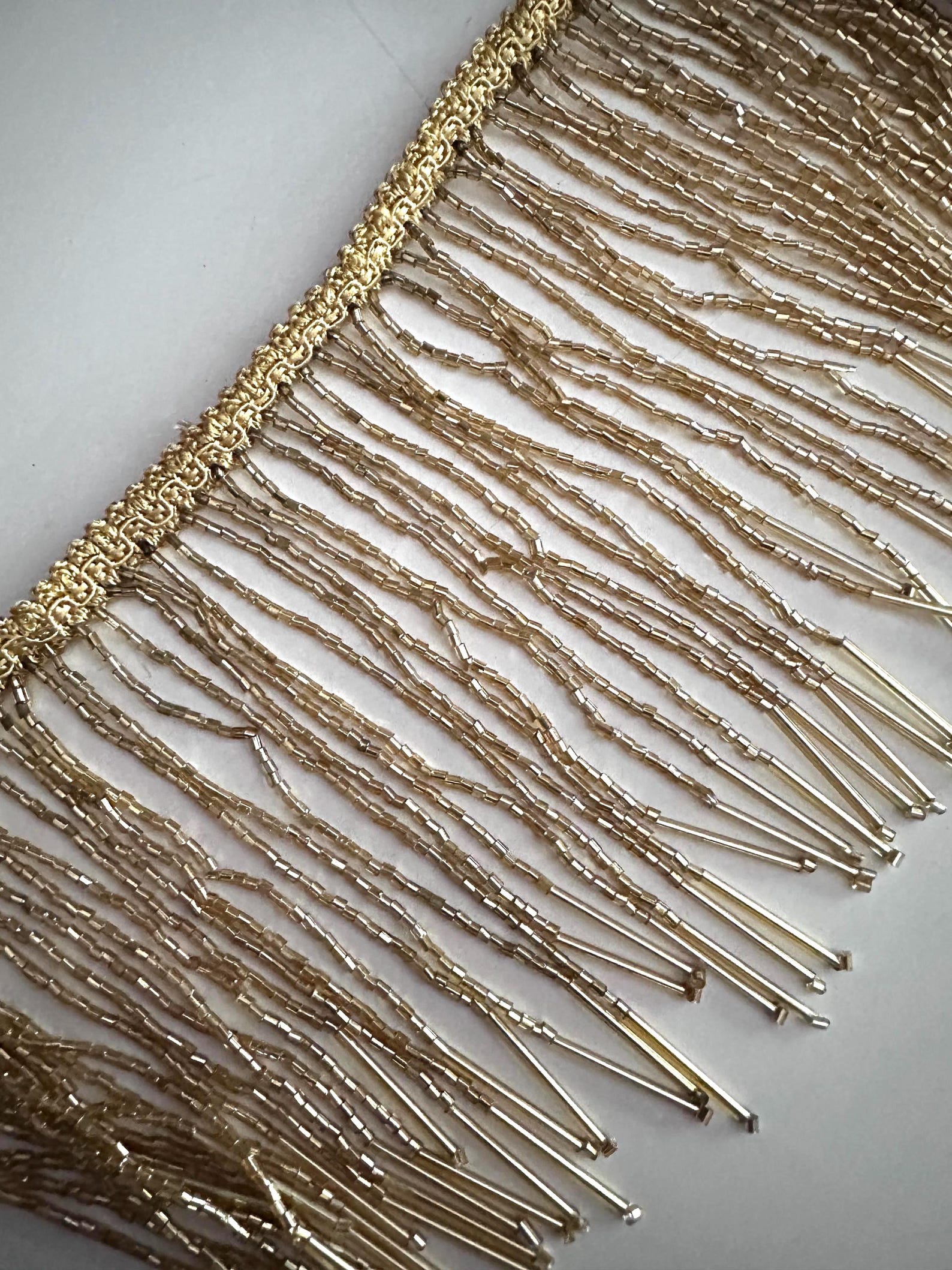 Gold Beaded Fringe Trim: Metallic Bugle Bead Tassel Border - 6 Inch - Etsy