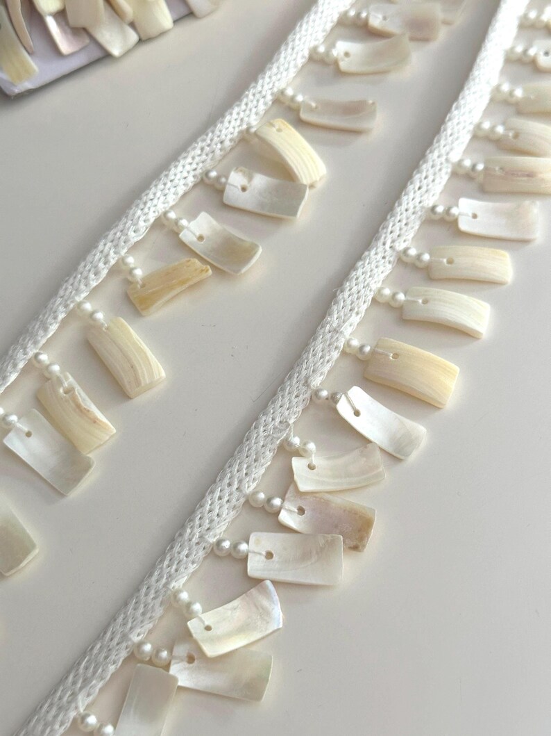 Stone Pearl Shell Decorative Tassel Lace Handmade Latkan Trim Beaded ...