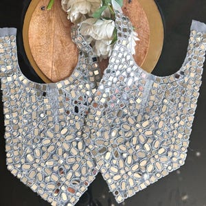 Handmade Mirror Work Neck Applique Indian Boho Chic Neck Patch ...