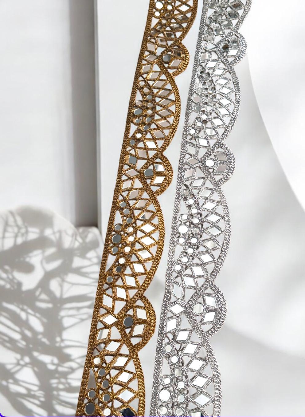 Gold Scallop Hand Mirror Work Border Mirror Belt Mirror Costume Add on ...