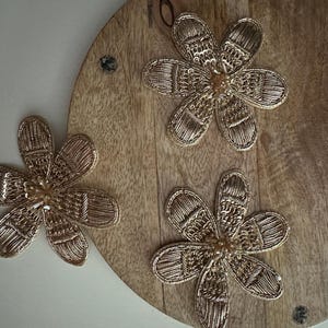Handmade Gold Zardosi Applique: Indian Dabka Flower Patch - Etsy