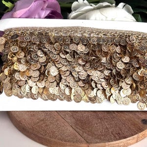 Gold Metal Coin Trim Lace for Belly Dance Boho Waist Belt Festival ...