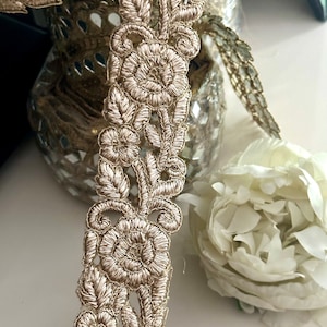 Rose Gold Cutwork Dabka Border Handmade Zari Threadwork Indian Trim ...