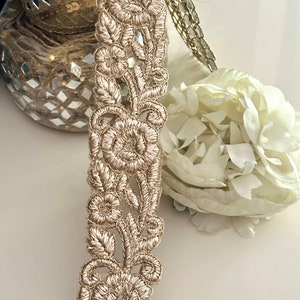 Rose Gold Cutwork Dabka Border Handmade Zari Threadwork Indian Trim ...