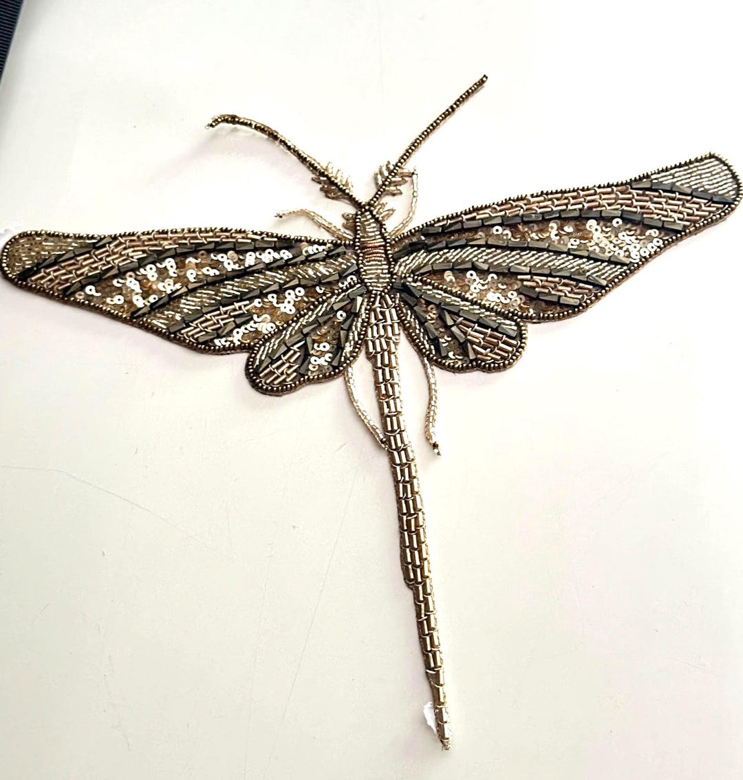 Sequin Dragonfly Jacket Patch: Hand Beaded Embroidered Applique - Etsy