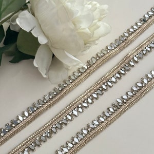 9yard Light Gold Metallic Mirror Lace Crystal Rhinestone Dupatta Saree ...