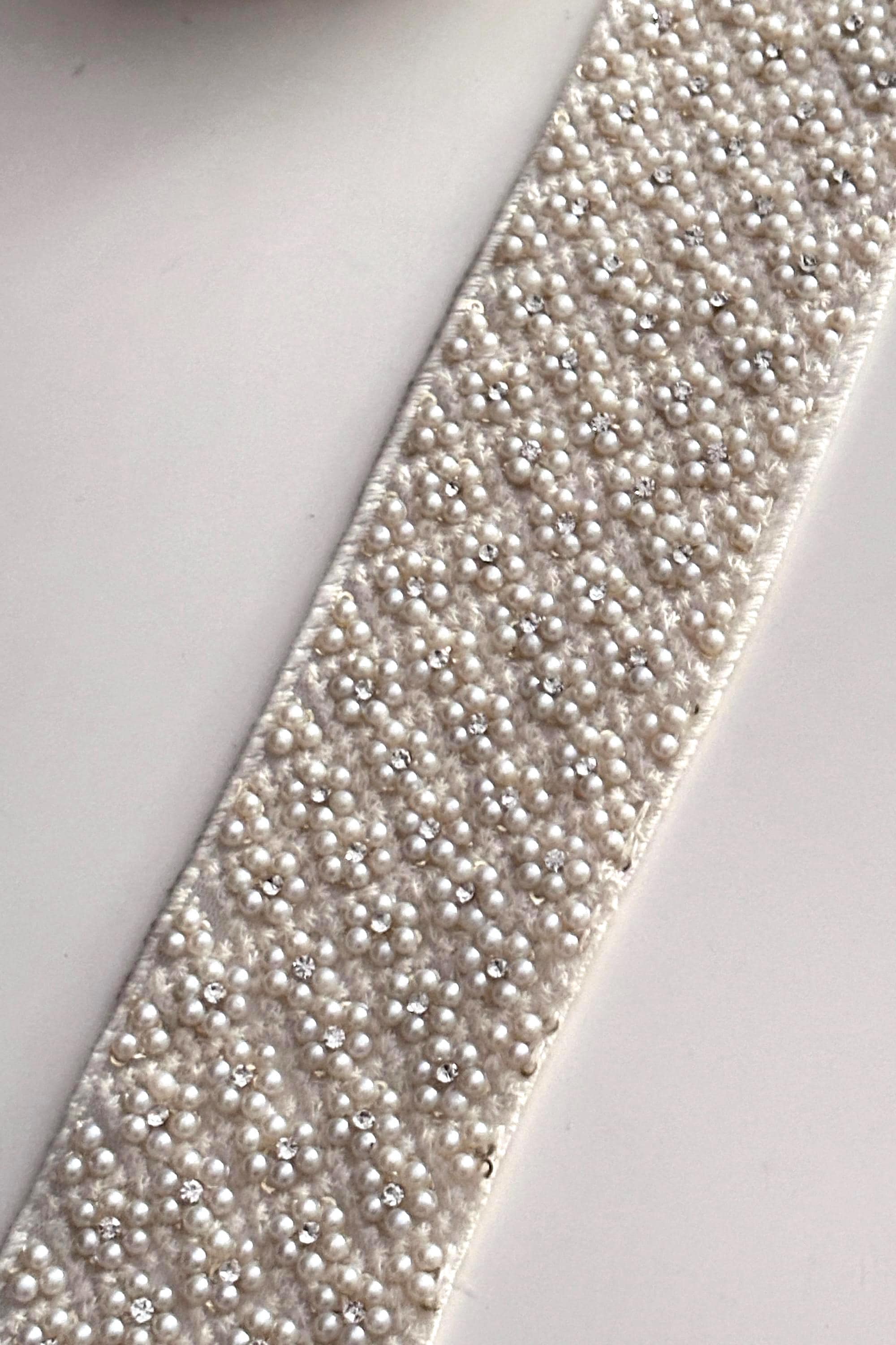 Pearl and Rhinestone Beaded Trim 2 Inch Wide Luxury Bridal Ribbon ...