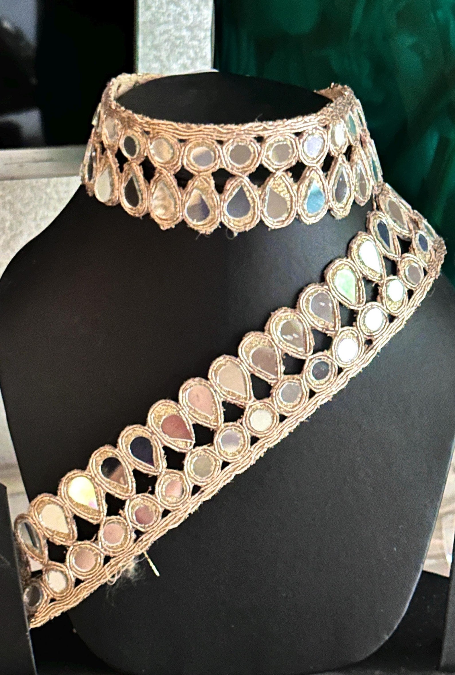 Tear Drop Real Mirror Trim 3cm by Yard Rose Gold Bridal Belt Wedding ...