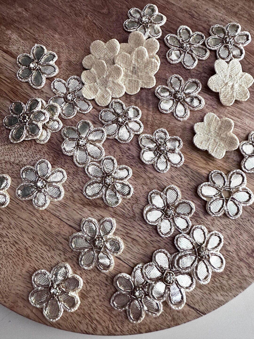 Gold Metallic Flower Appliqués 3D Indian Handmade Gota Flower Patch ...