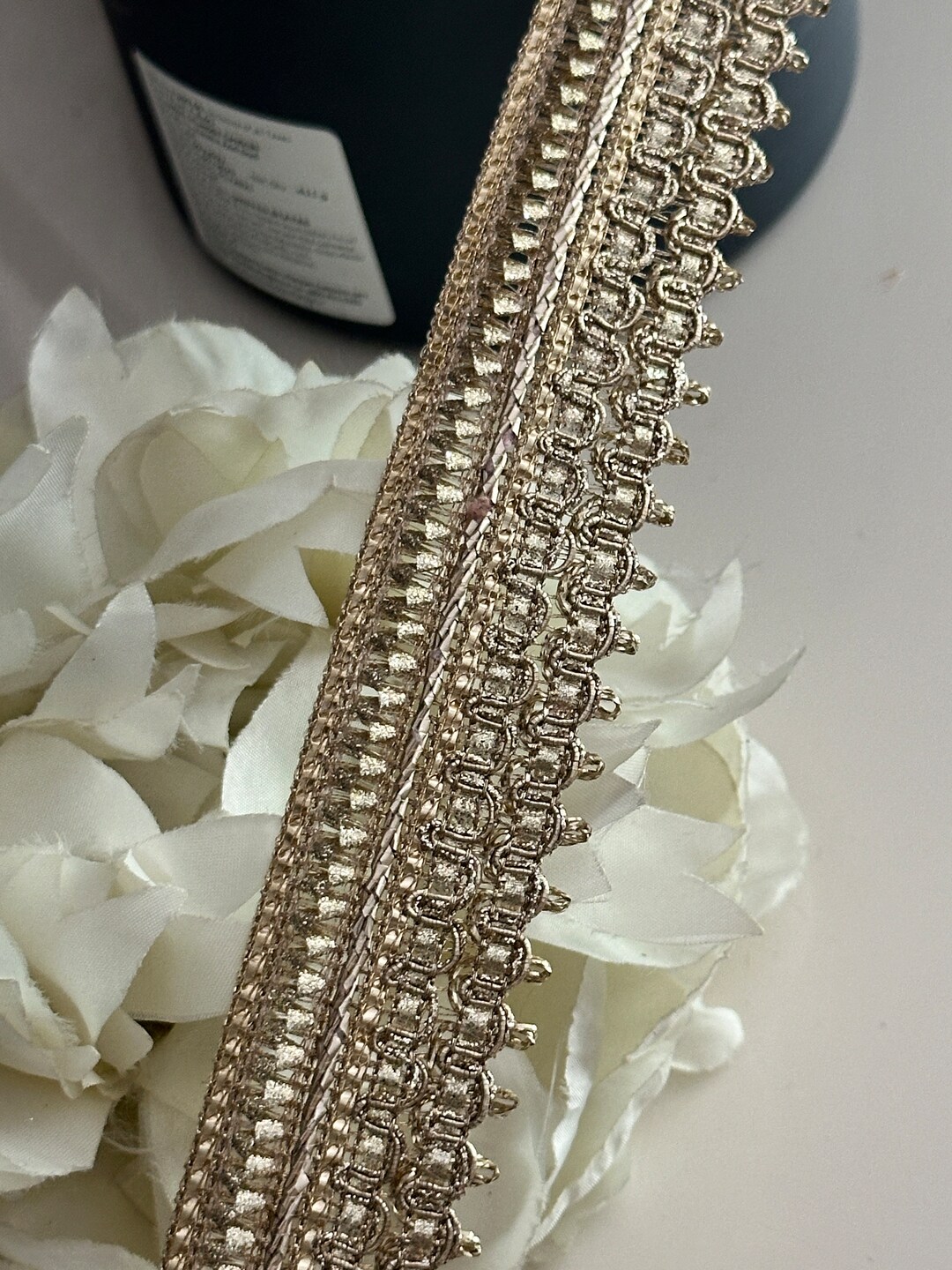 By Yard Metallic Gold Edging Lace for Festive Wear Bridal Gowns ...
