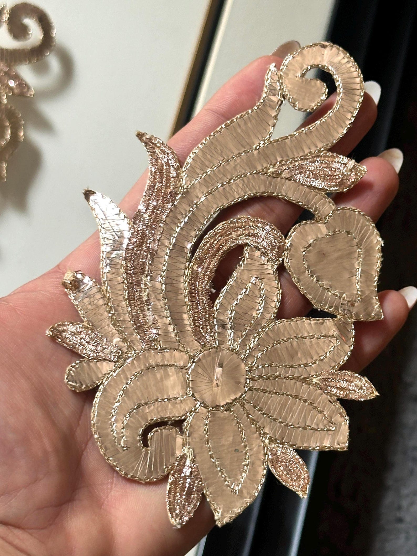 Handmade Indian Zardosi Bullion Applique Patch for Boho Beach Dress ...