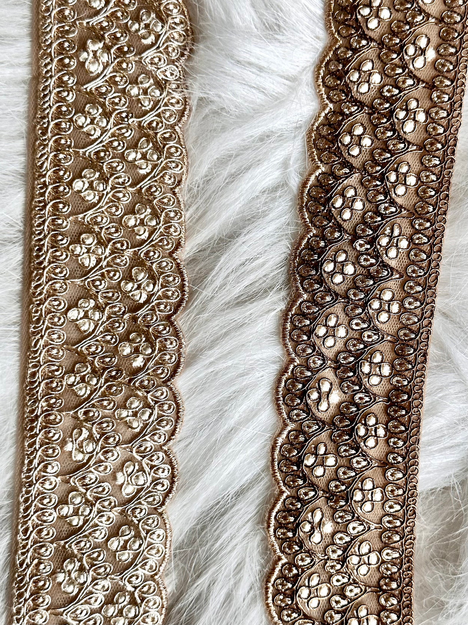 Zari Embroidered Threadwork Dabka Antique and Gold Indian Trim ...