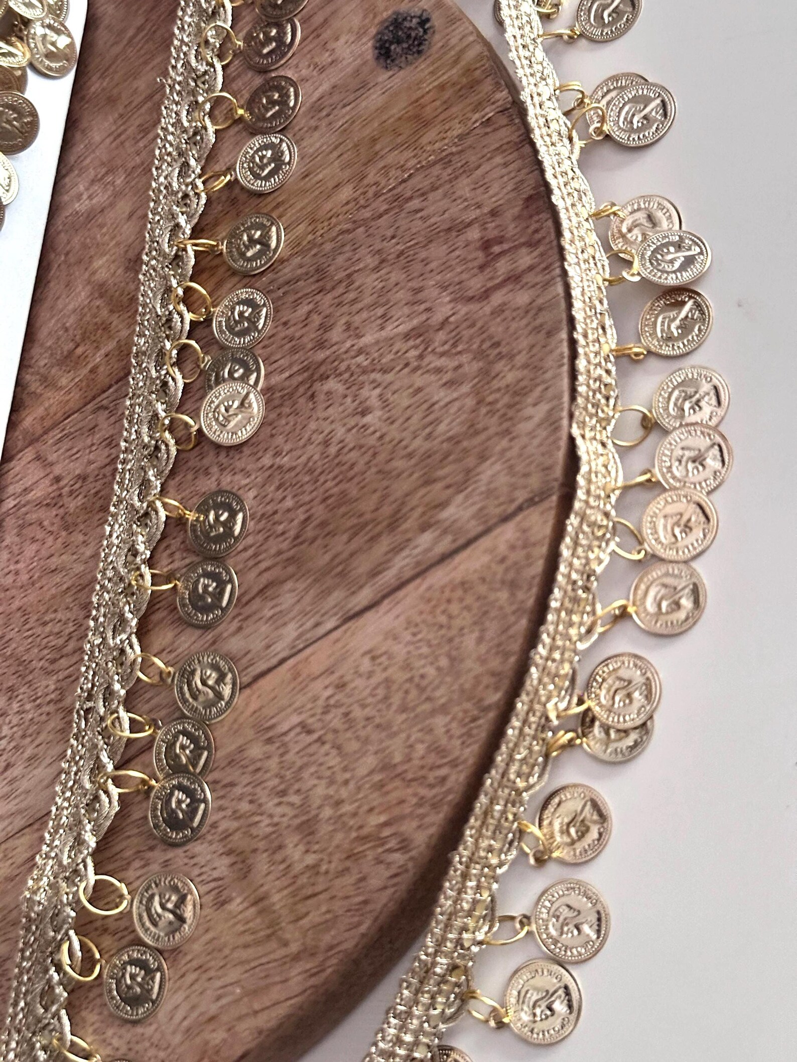 Gold Metal Coin Trim Lace for Belly Dance Boho Waist Belt Festival ...