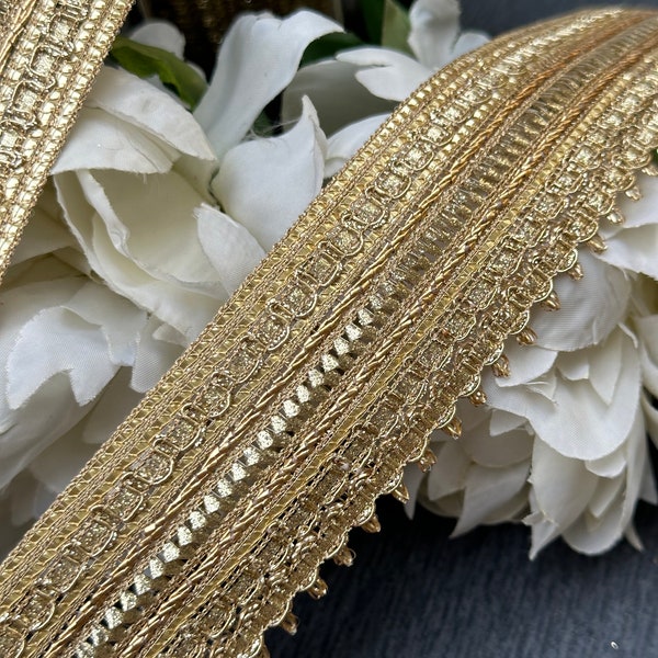 Rose Gold Cutwork Dabka Border Handmade Zari Threadwork Indian Trim ...