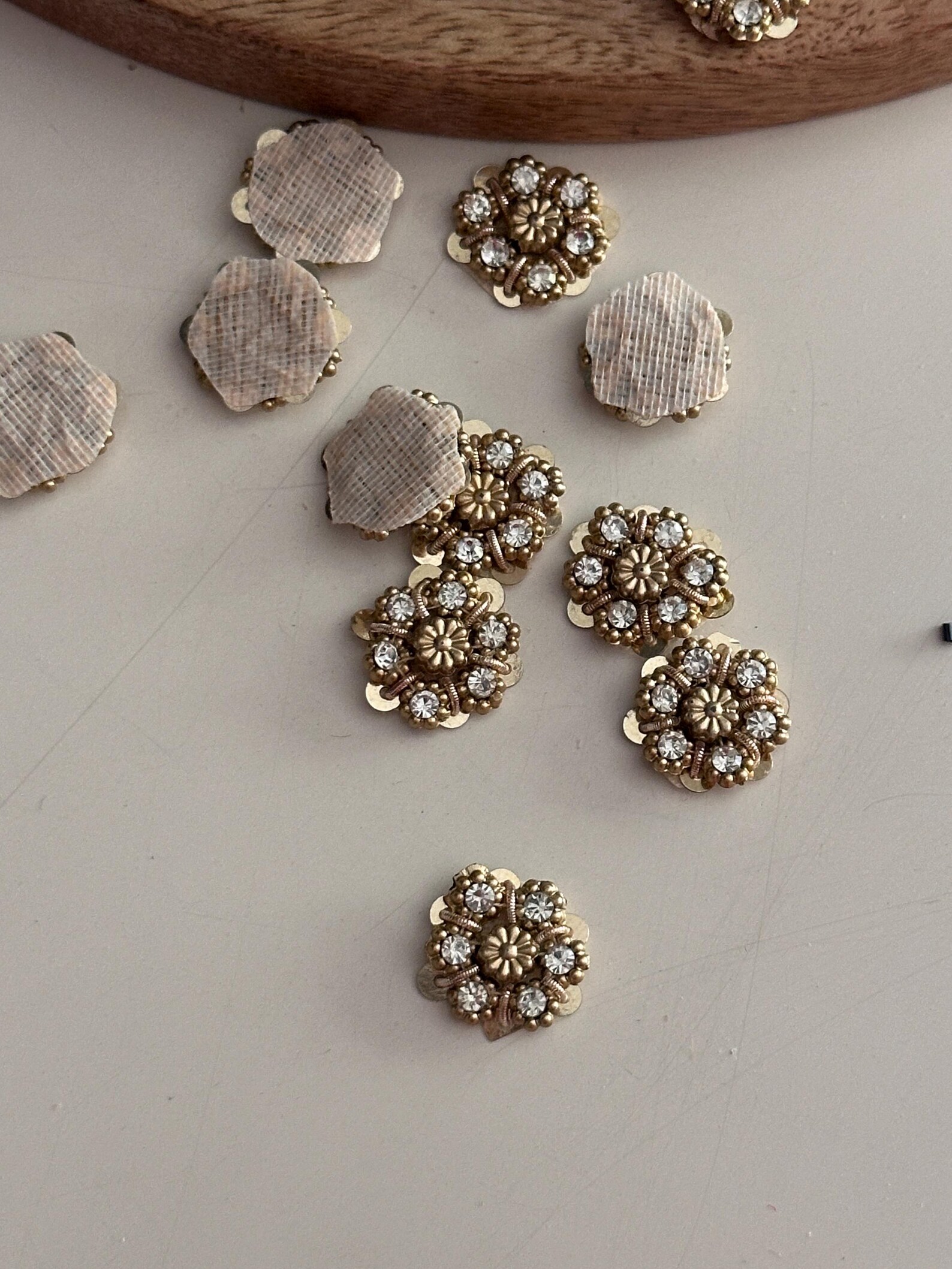 Vintage Inspired Flower Patches With Rhinestone Small Crystal Flower ...