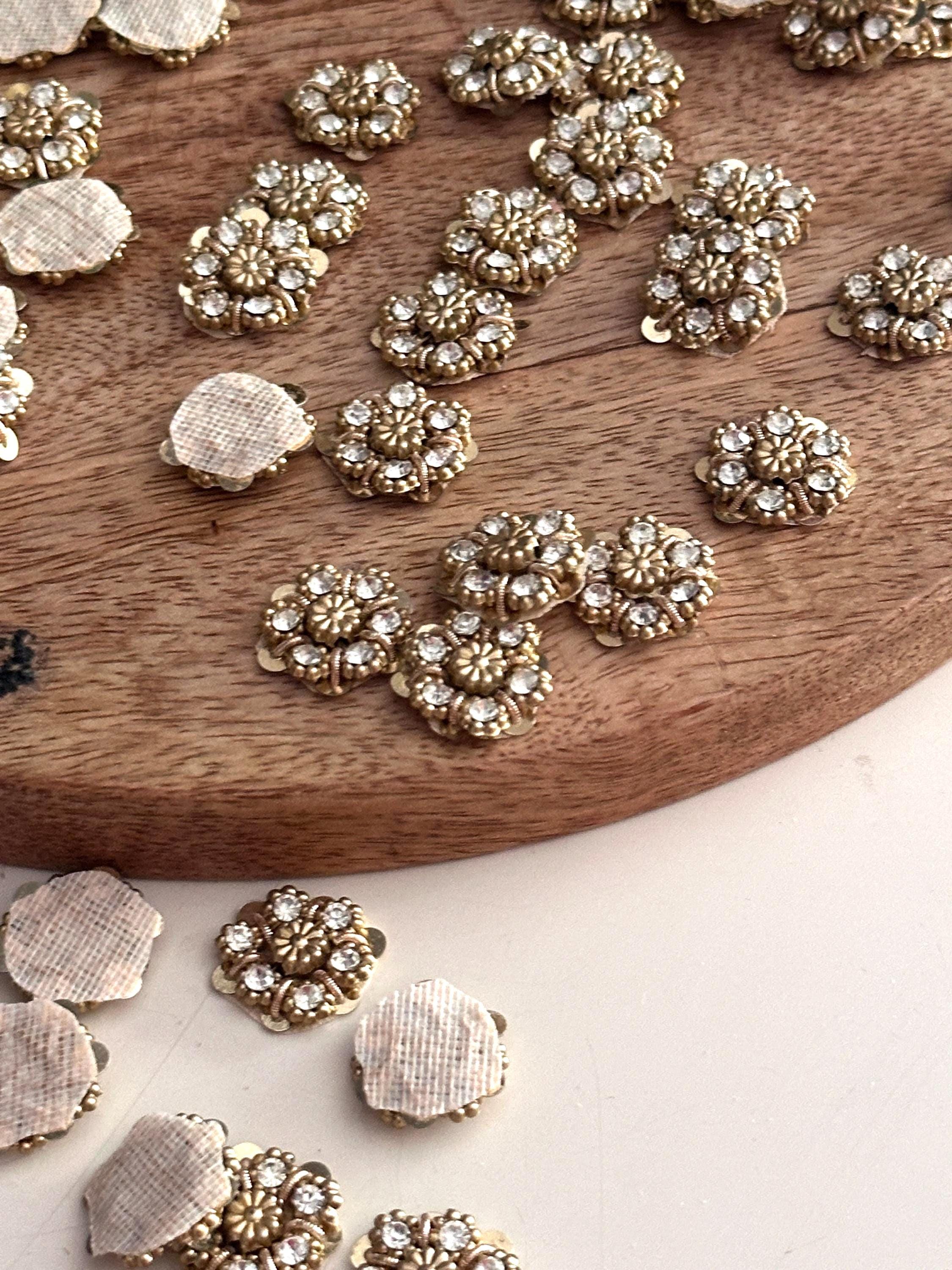 Vintage Inspired Flower Patches With Rhinestone Small Crystal Flower ...