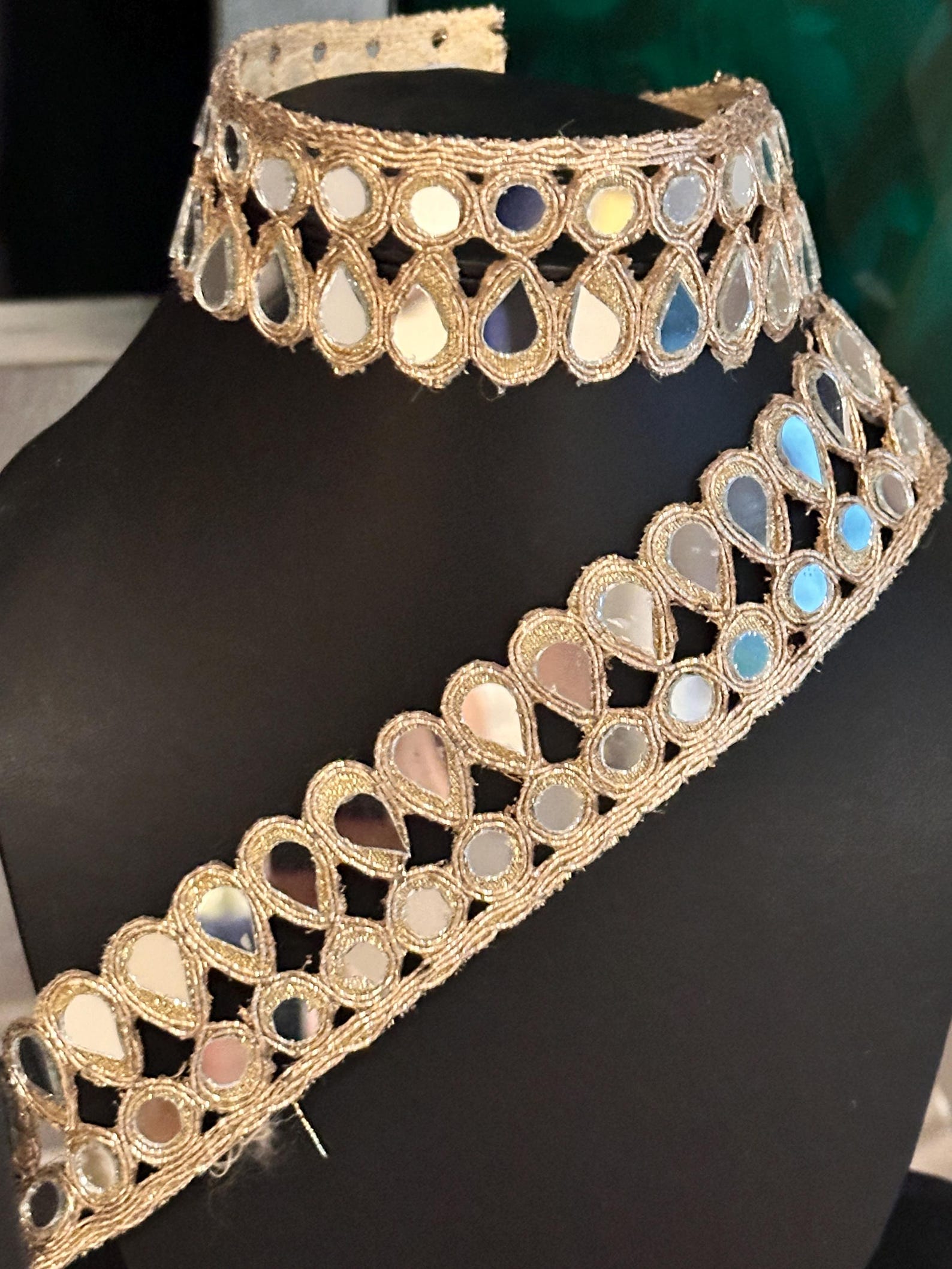 Tear Drop Real Mirror Trim 3cm by Yard Rose Gold Bridal Belt Wedding ...