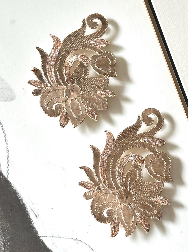 Handmade Indian Zardosi Bullion Applique Patch for Boho Beach Dress ...