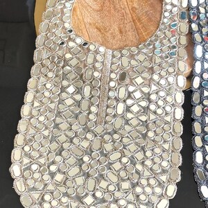Handmade Mirror Work Neck Applique Indian Boho Chic Neck Patch ...