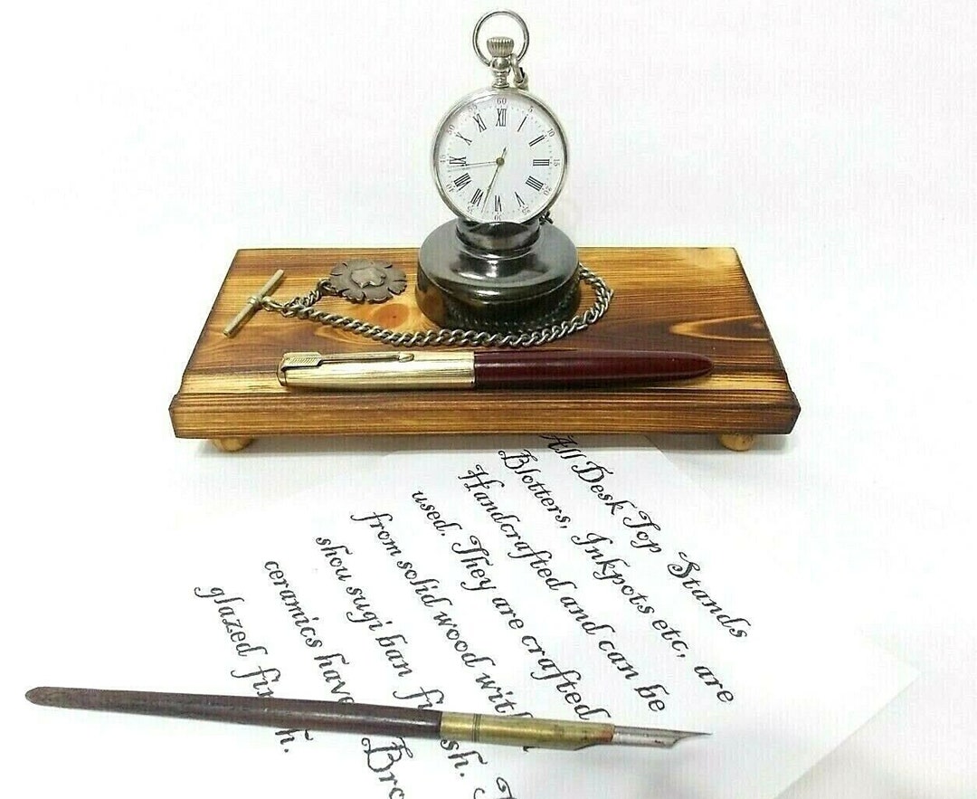 Single Pocket Watch Stand and Pen Rest, Pen Holder Desk Top Display ...