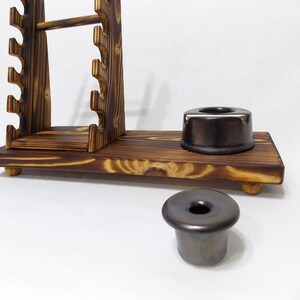 Calligraphy Inkwell & Pen Rack Holder Holds 6 Pens Desk Top Ink ...