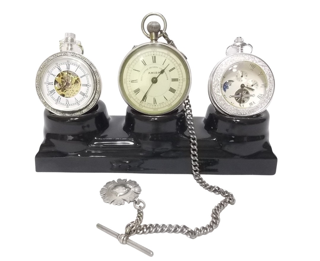 Pocket Watch Stand Triple Pocket Watch Stand, Ceramic, Three Watch ...