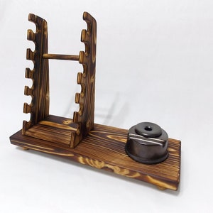 Calligraphy Inkwell & Pen Rack Holder Holds 6 Pens Desk Top Ink ...