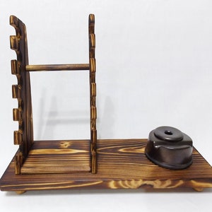 Calligraphy Inkwell & Pen Rack Holder Holds 6 Pens Desk Top Ink ...
