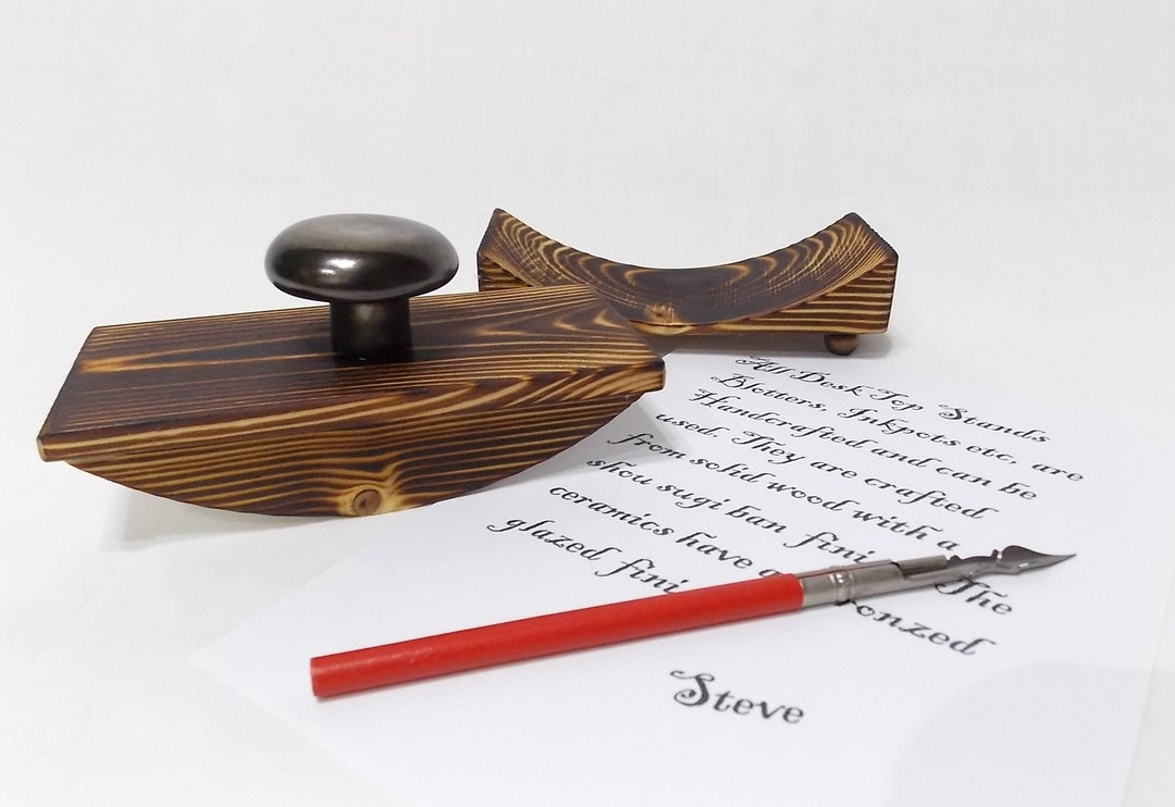 Calligraphy Ink Blotter With Stand Desk Top Ink Fountain Dip Blotter ...