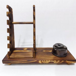 Calligraphy Inkwell & Pen Rack Holder Holds 6 Pens Desk Top Ink ...