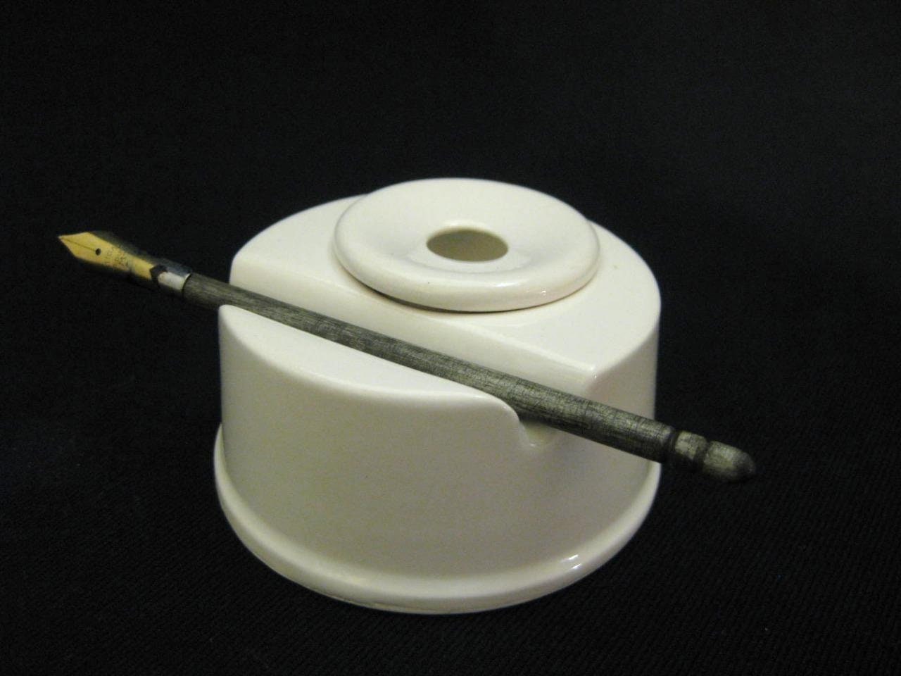 White Ceramic Inkwell Calligraphy Pen Ink Pot Inkwell Dip Pen - Etsy
