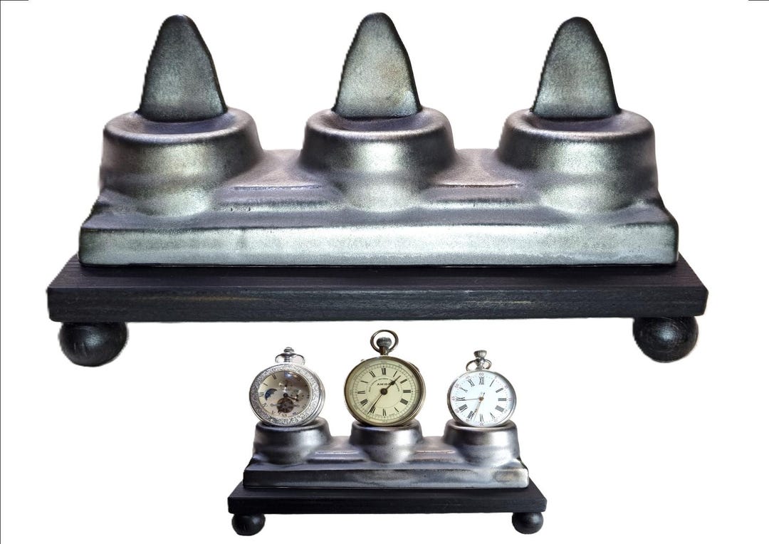 Triple Pocket Watch Stand Holds Three Watches Side by Side Small to ...