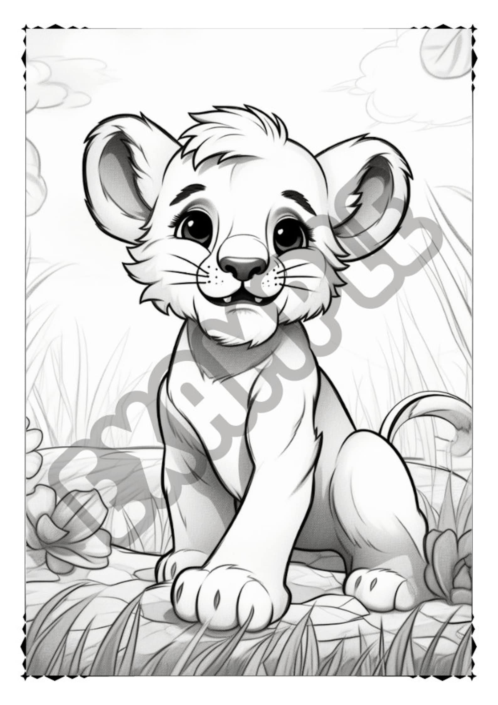 Wild Animals Coloring Page for Kids 20 Printable Coloring Pages Instant ...