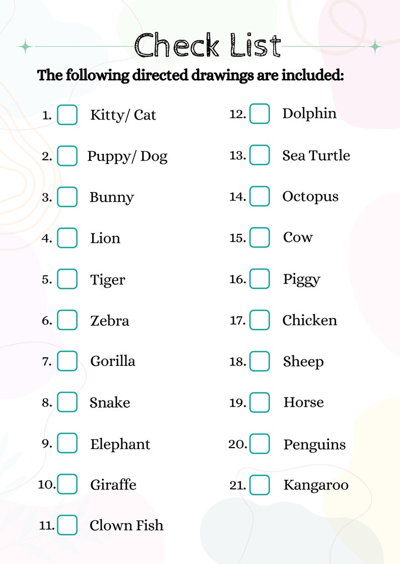 How to Draw Cute Animals, Activity Book for Kids, Children Colouring ...